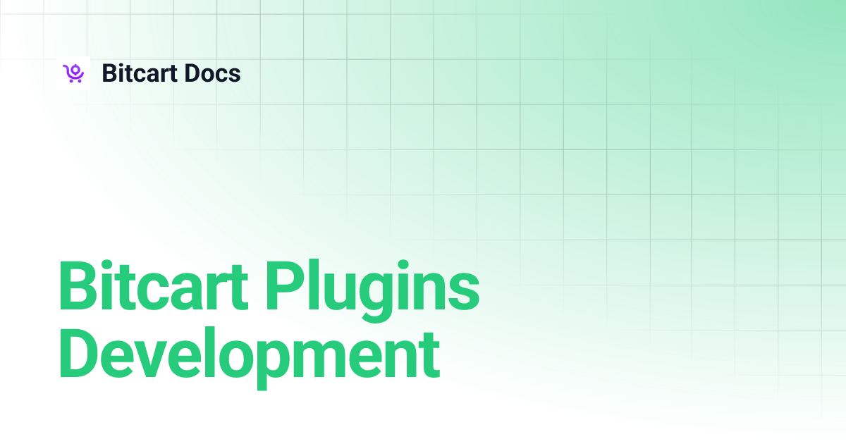Bitcart Plugins Development | Bitcart Docs